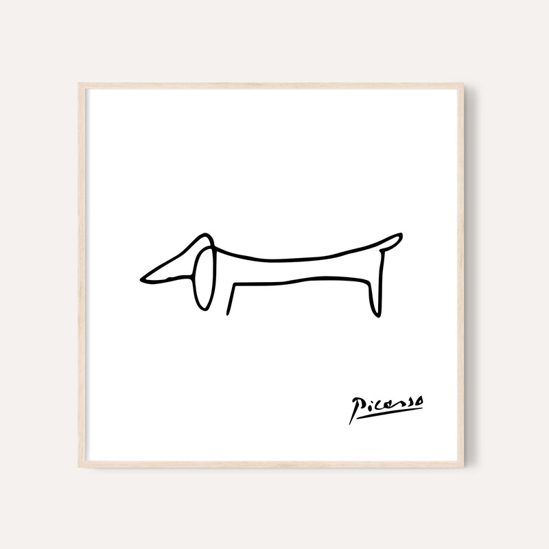 Picasso Dog Drawing - Etsy