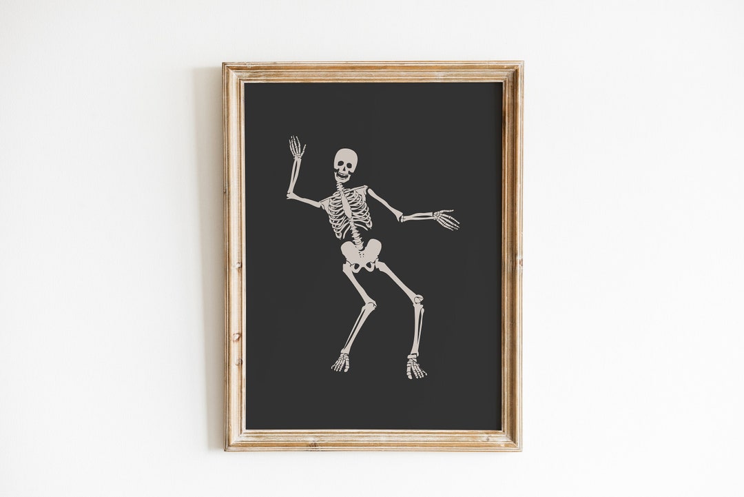 Dancing Skeleton Print: Spooky Halloween Art (digital Download) - Etsy