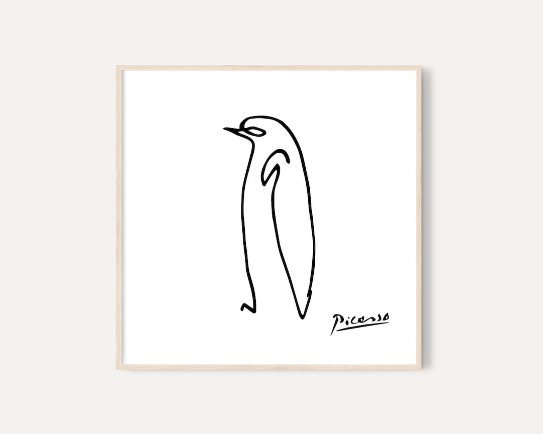 Picasso Penguin Line Drawing: Minimalist Nursery Art (digital Download ...