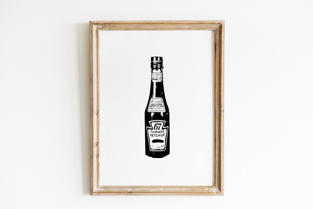 Ketchup Print / Ketchup Wall Art / Kitchen Print / Vintage Kitchen ...