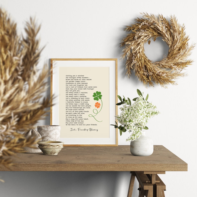 Irish Friendship Blessing Print: Celtic Quote Art (digital Download) - Etsy