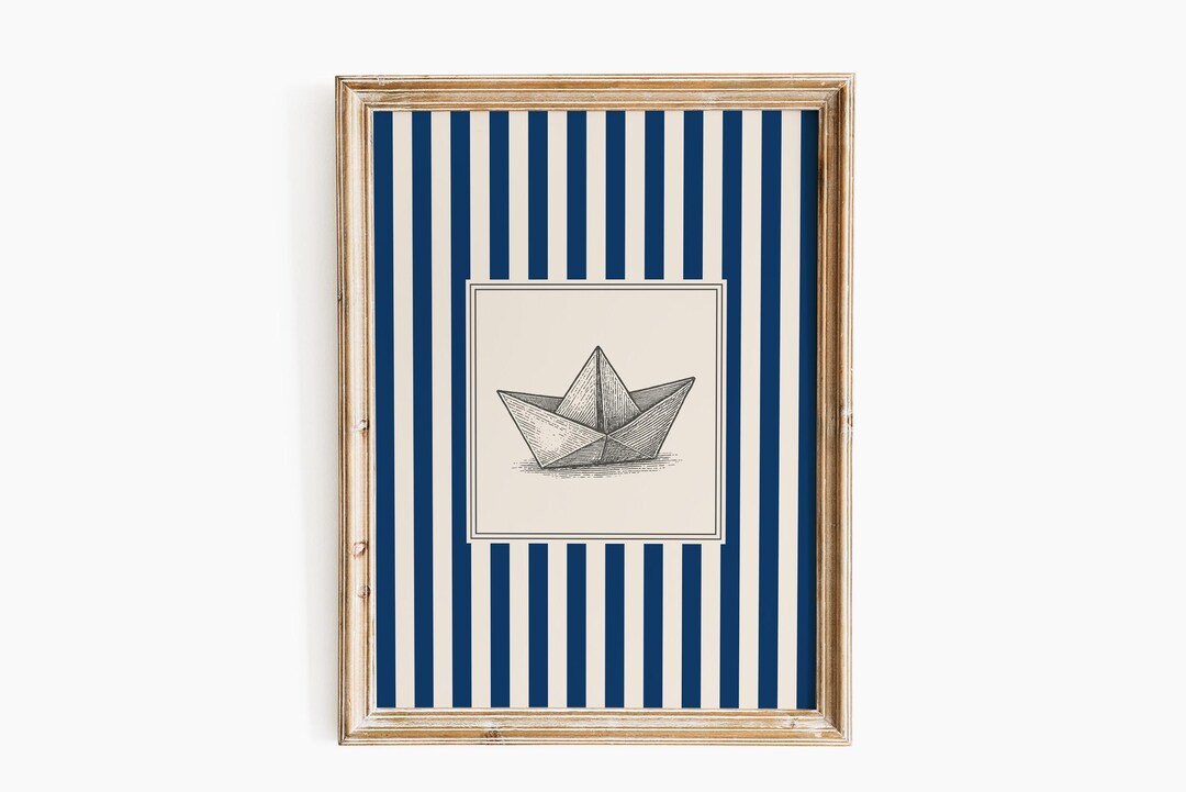 Paper Boat Print | Coastal Wall Art | Beach House Decor | Nautical ...