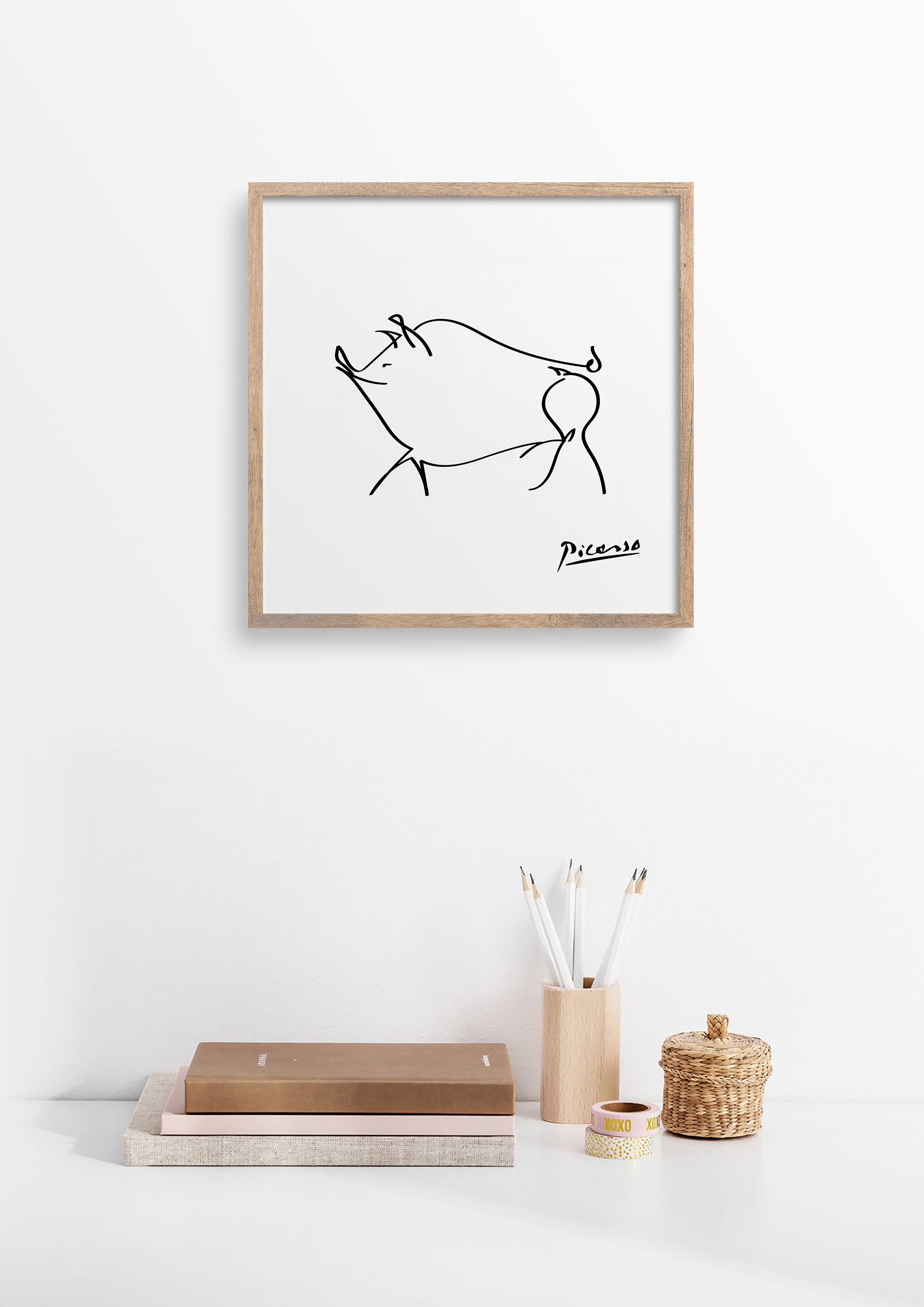 Picasso Pig Print / Picasso Animal Line Drawing Prints / - Etsy