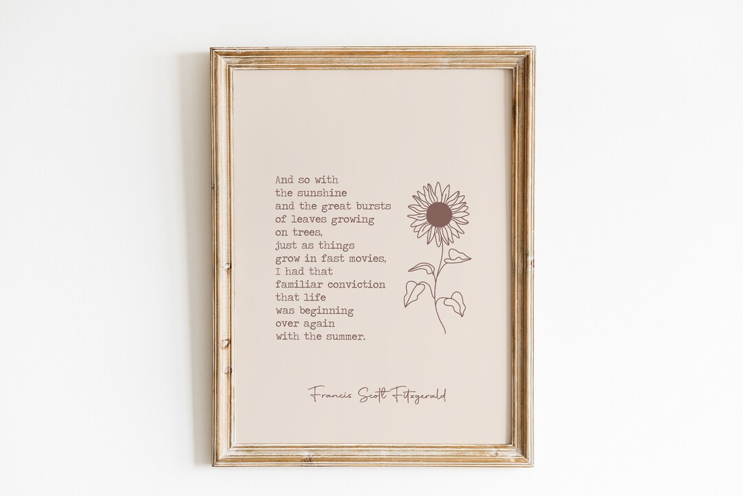 Summer Quote Print / Fitzgerald Quote Print / Famous Quote Print ...
