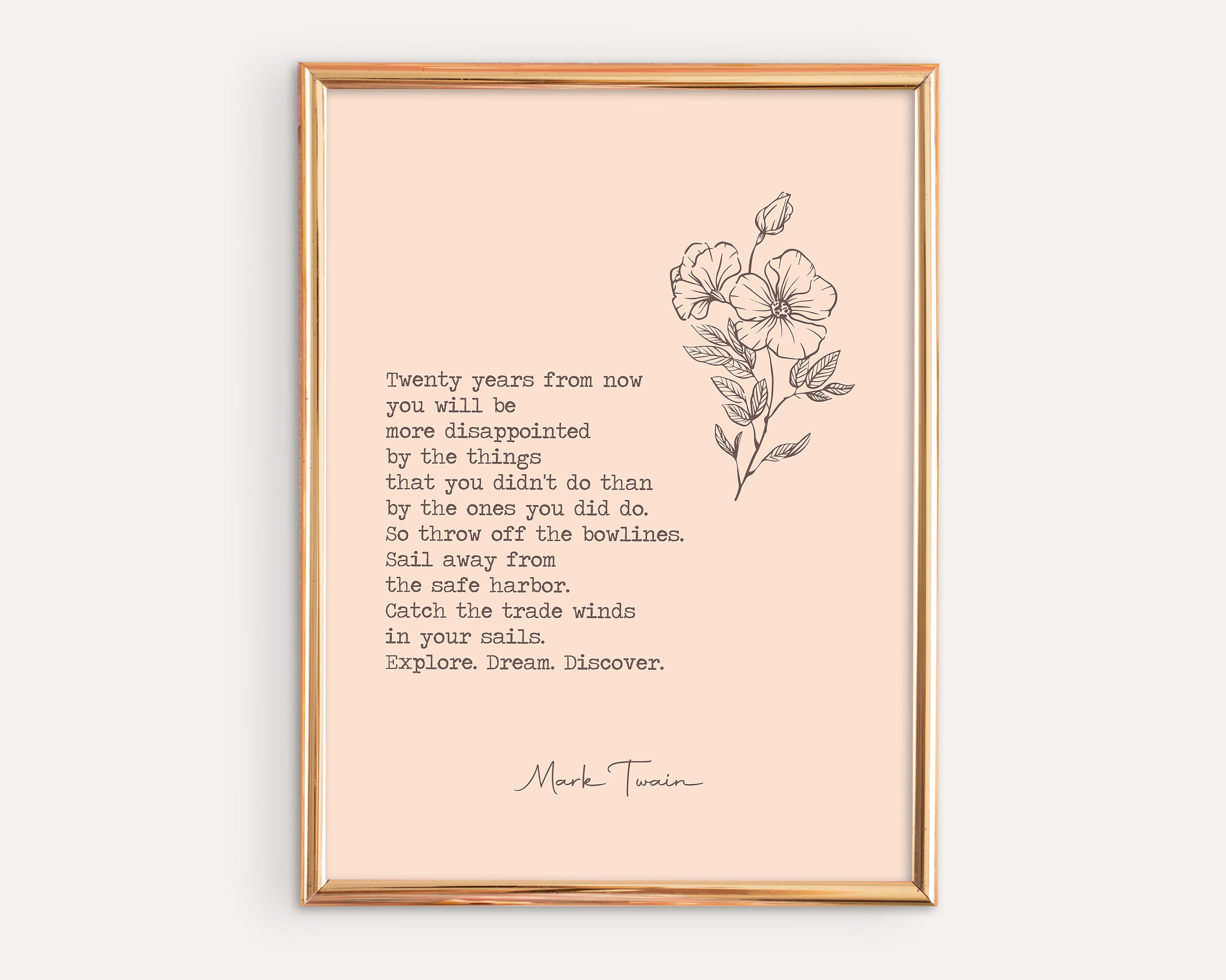 Mark Twain Quote Print / Inspirational Typography Print / | Etsy