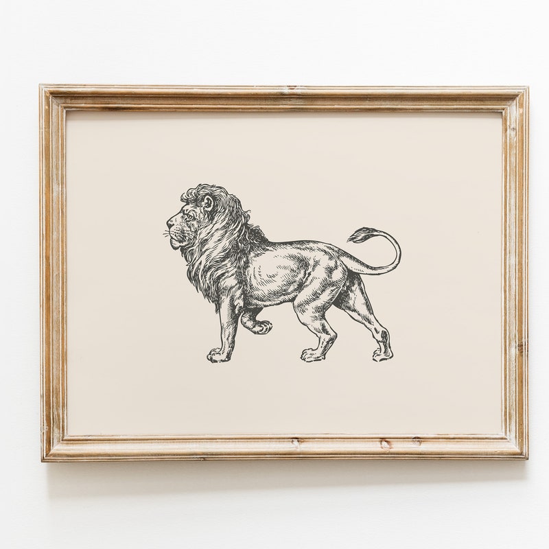 Lion Print - Etsy
