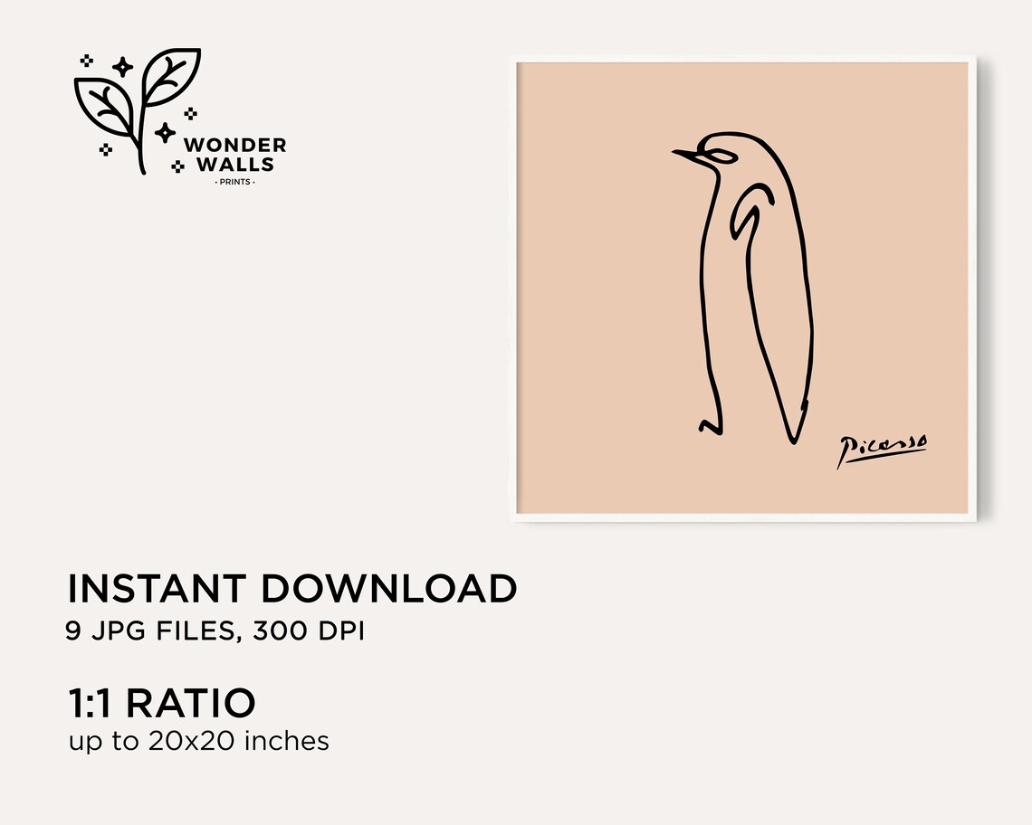 Picasso Animals Line Drawing Prints / Set of 9 Picasso Prints | Etsy