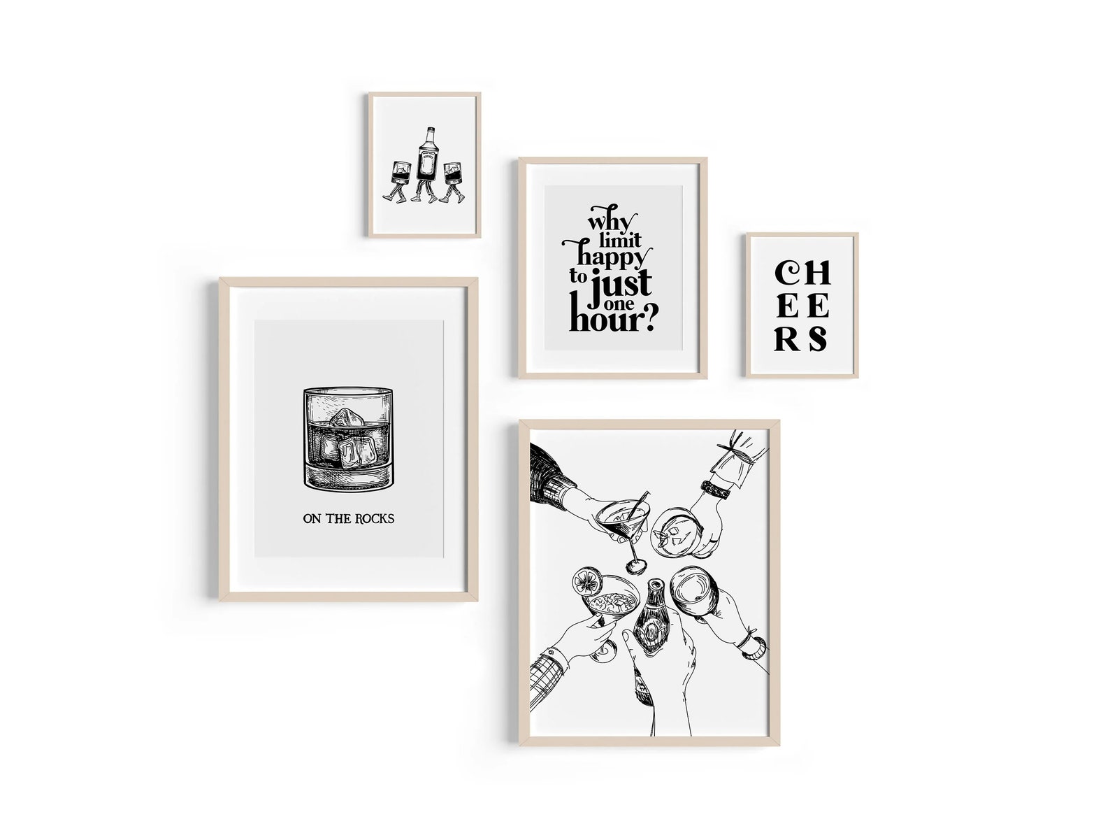 Cheers Print / Cheers Wall Art / Bar Cart Wall Decor / - Etsy