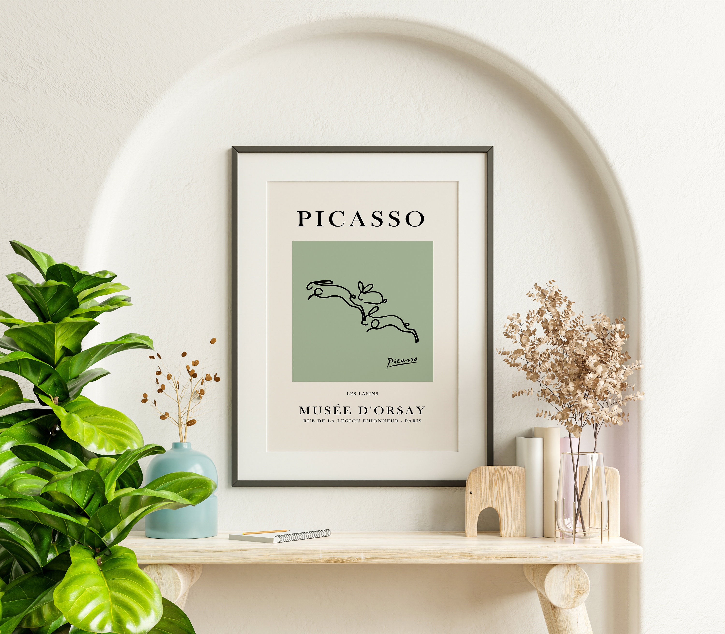 Picasso Rabbit Print: Animal Line Art (digital Download) - Etsy