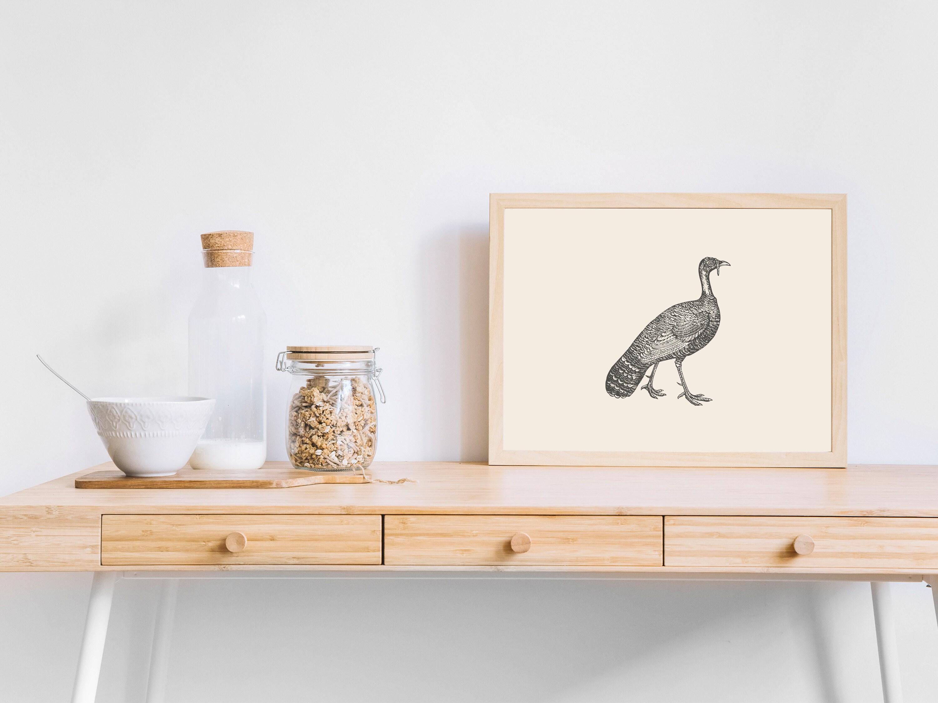 Vintage Turkey Print: Thanksgiving Farmhouse Decor (digital Download ...