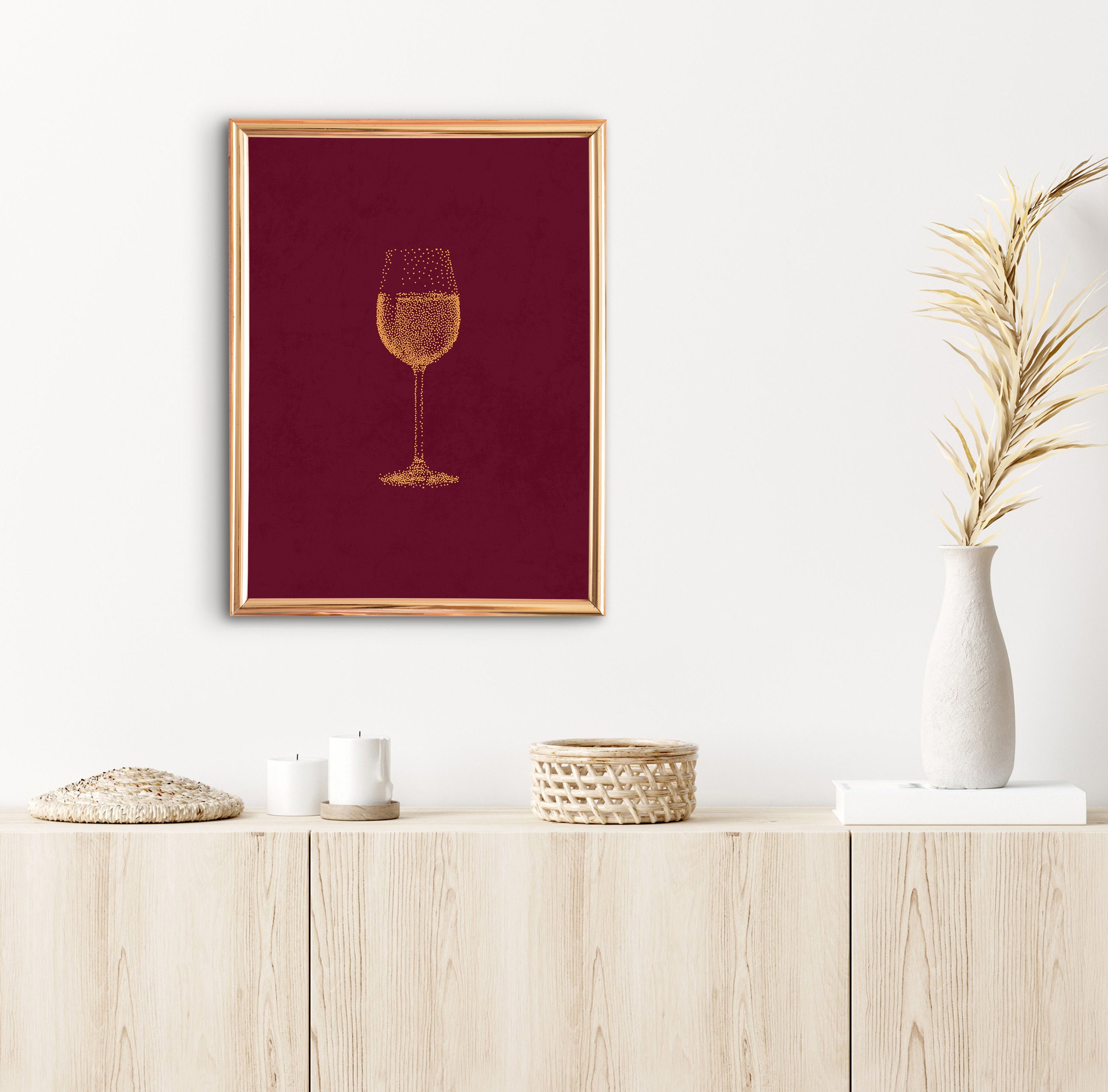 Wine Print Wall Art / Wine Printable Poster / Wine Glass Print - Etsy