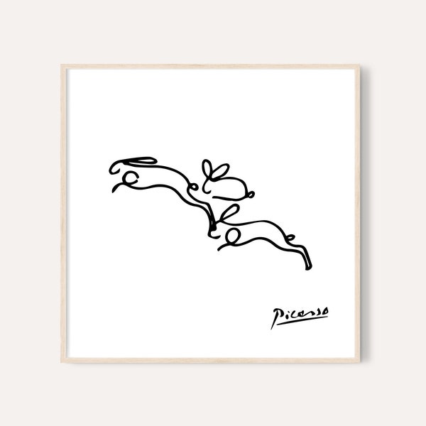 Rabbit Line Art - Etsy