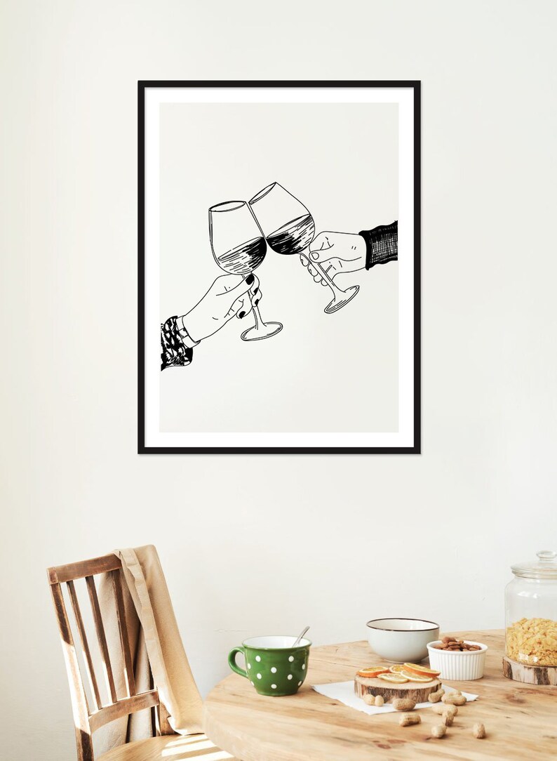 Cheers Print / Cheers Wall Art / Bar Cart Wall Decor / - Etsy