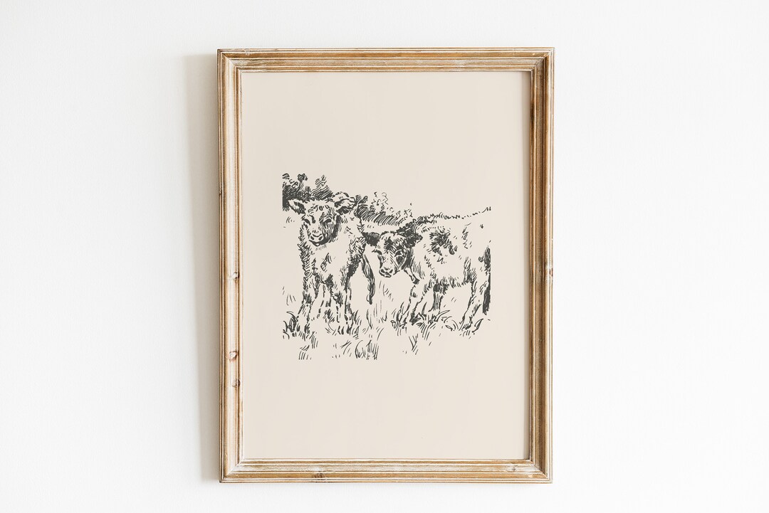 Vintage Cow Print | Cow Wall Art | Farmhouse Wall Decor | Countryside ...