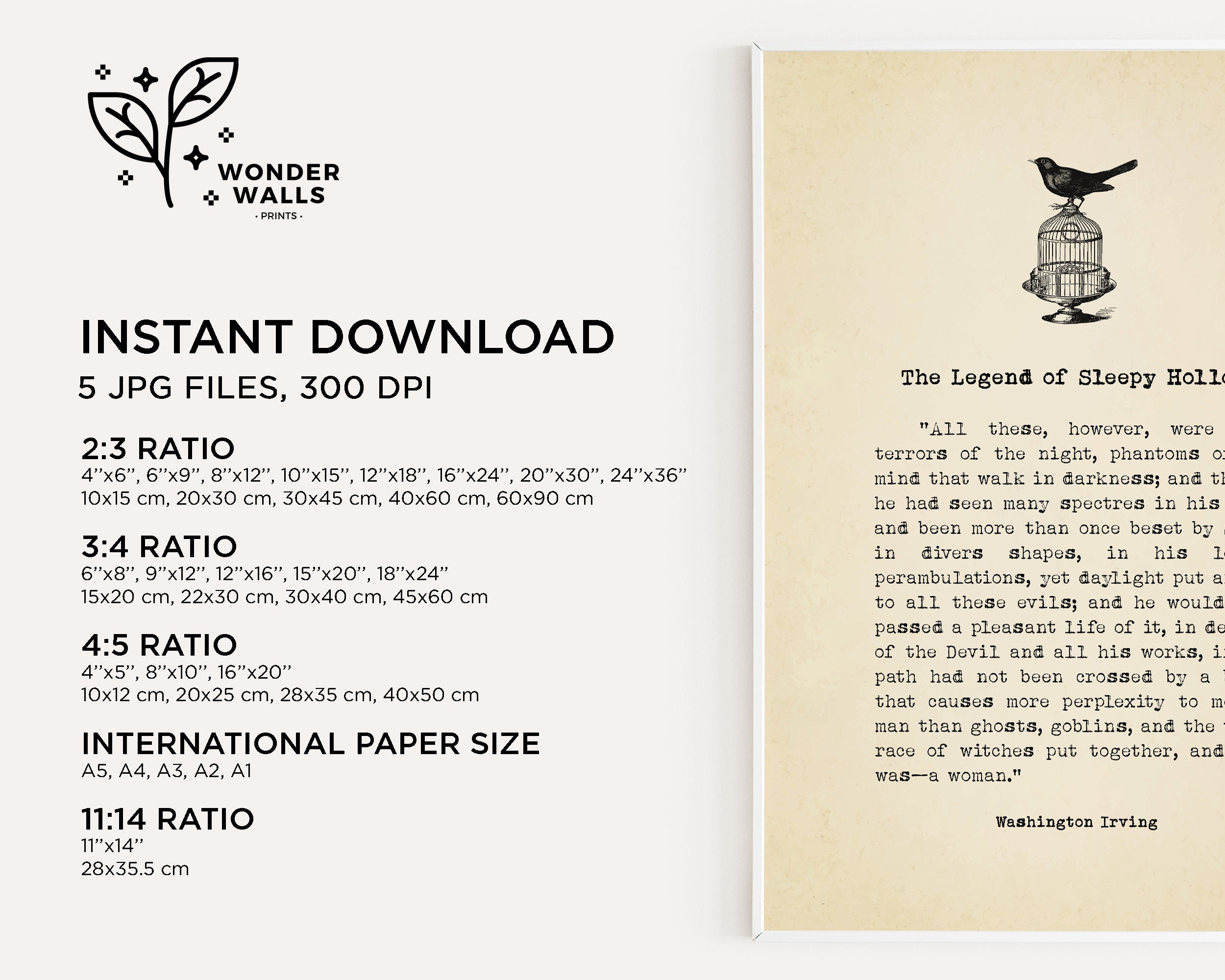 The Legend of Sleepy Hollow Print / Happy Halloween Print / - Etsy