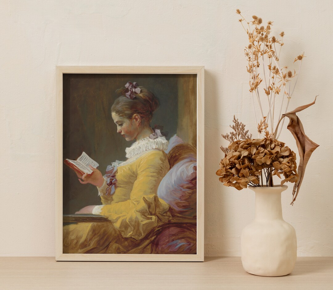 Girl With a Book Print / Girl Reading Print / Antique Woman Portrait ...