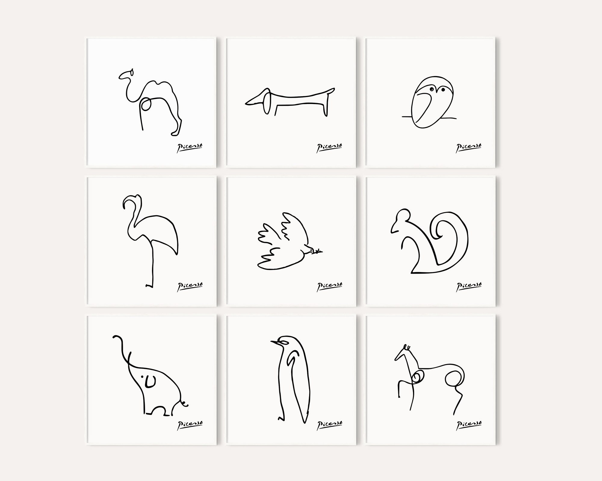 Picasso Animals Prints / Picasso Prints Set of 20 / Picasso - Etsy UK