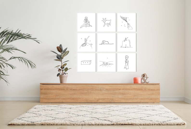 The Little Prince Wall Art / Little Prince Set / Minimalist - Etsy