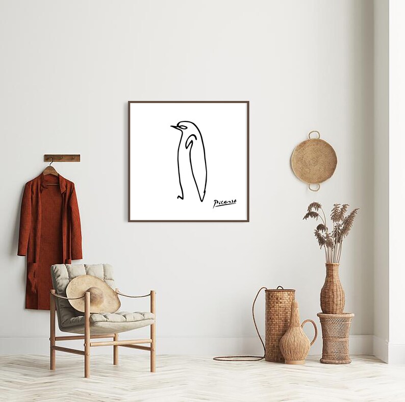 Picasso Penguin Line Drawing: Minimalist Nursery Art (digital Download ...