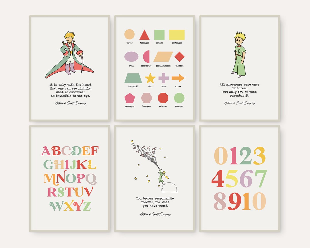 The Little Prince Print / the Little Prince Wall Art Set / Little ...
