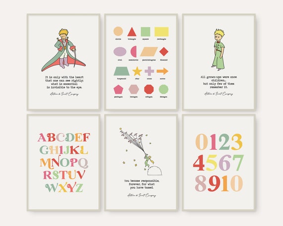 The Little Prince Print / the Little Prince Wall Art Set / | Etsy