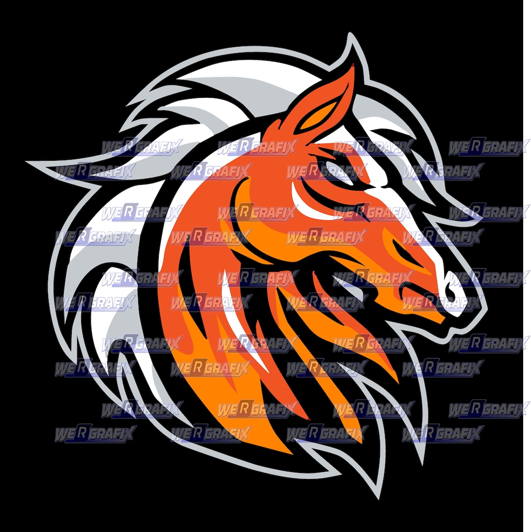 Mustang Stallion Charger Mascot School Sport Svg Png - Etsy