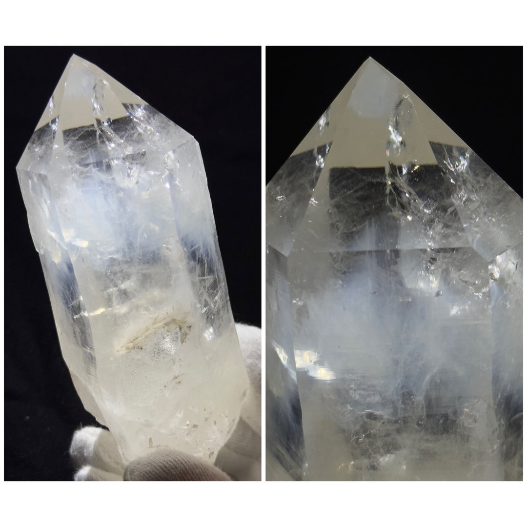 Enormous 424g Nebula Blue Mist Colombian Lemurian Cannon Quartz Crystal ...