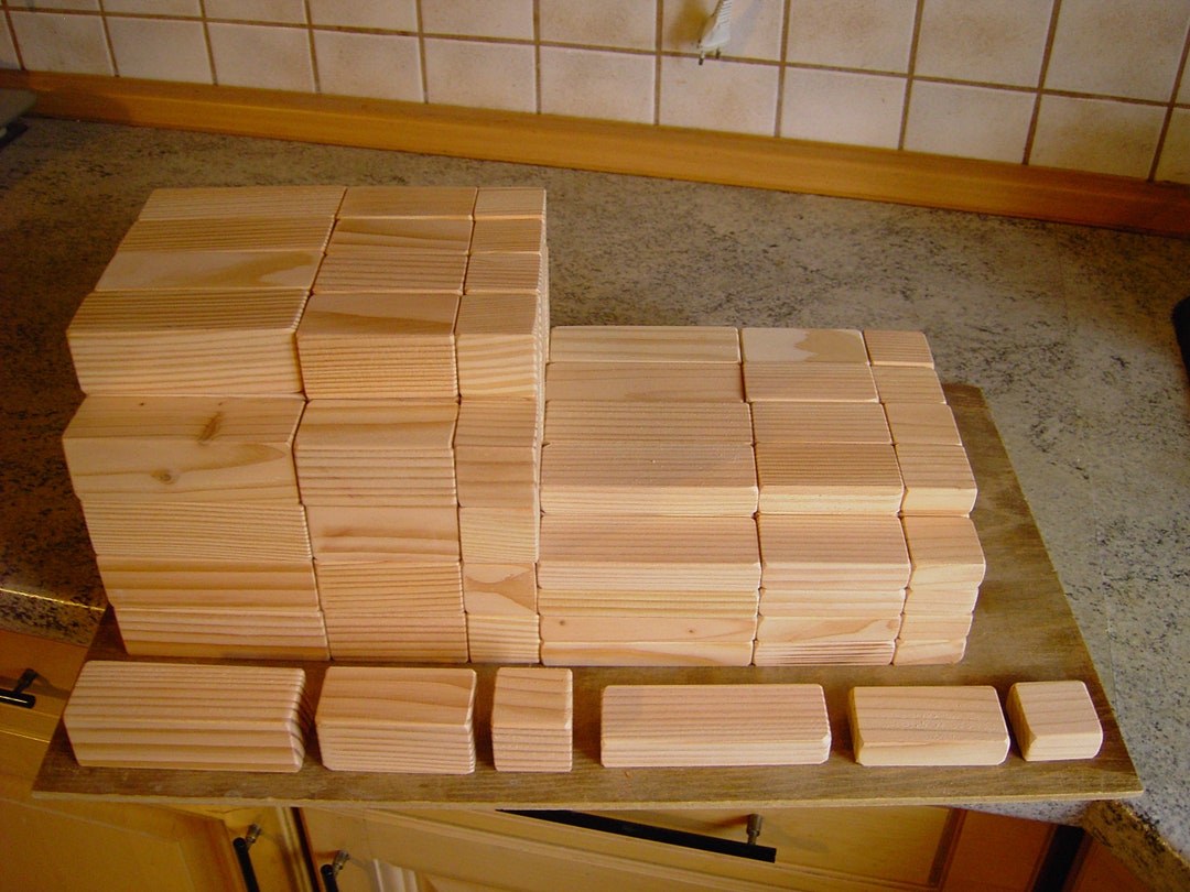 150 Large Wooden Building Blocks Made of Local Wood in 6 Dimensions - Etsy