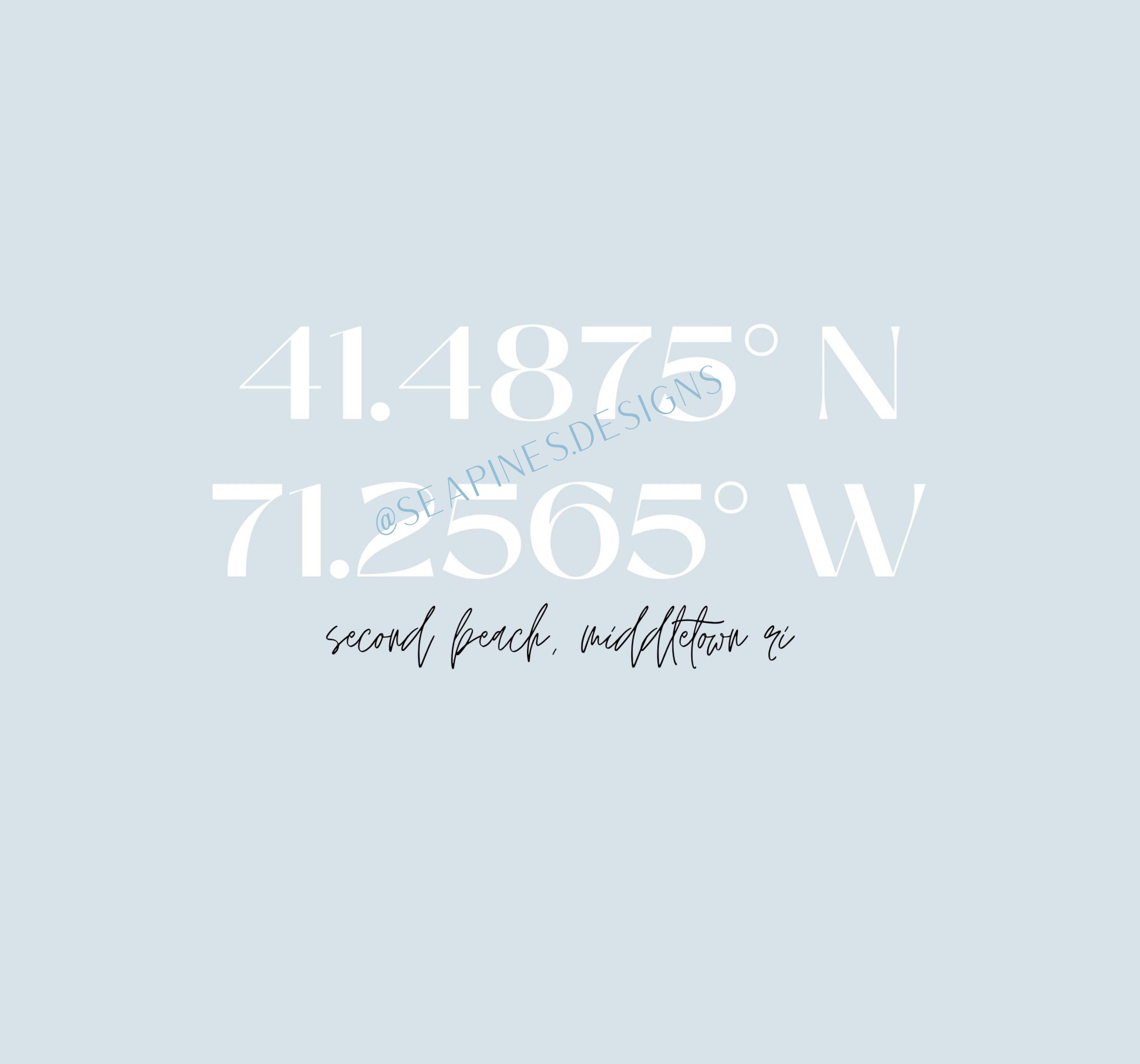 Digital Print- Second Beach Coordinates - Etsy