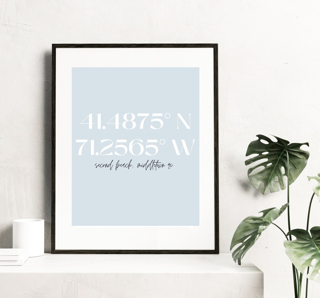 Digital Print- Second Beach Coordinates - Etsy