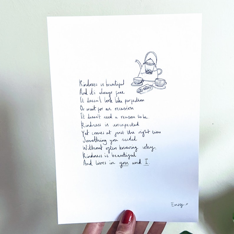 Kindness Poem / Kindness Lives in You and I / Digital Download - Etsy