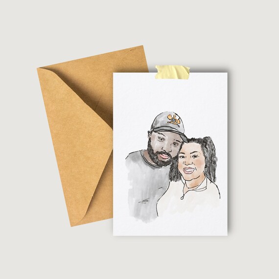 Custom Portrait Sketch Card / Colour / Personalise / Custom / - Etsy ...