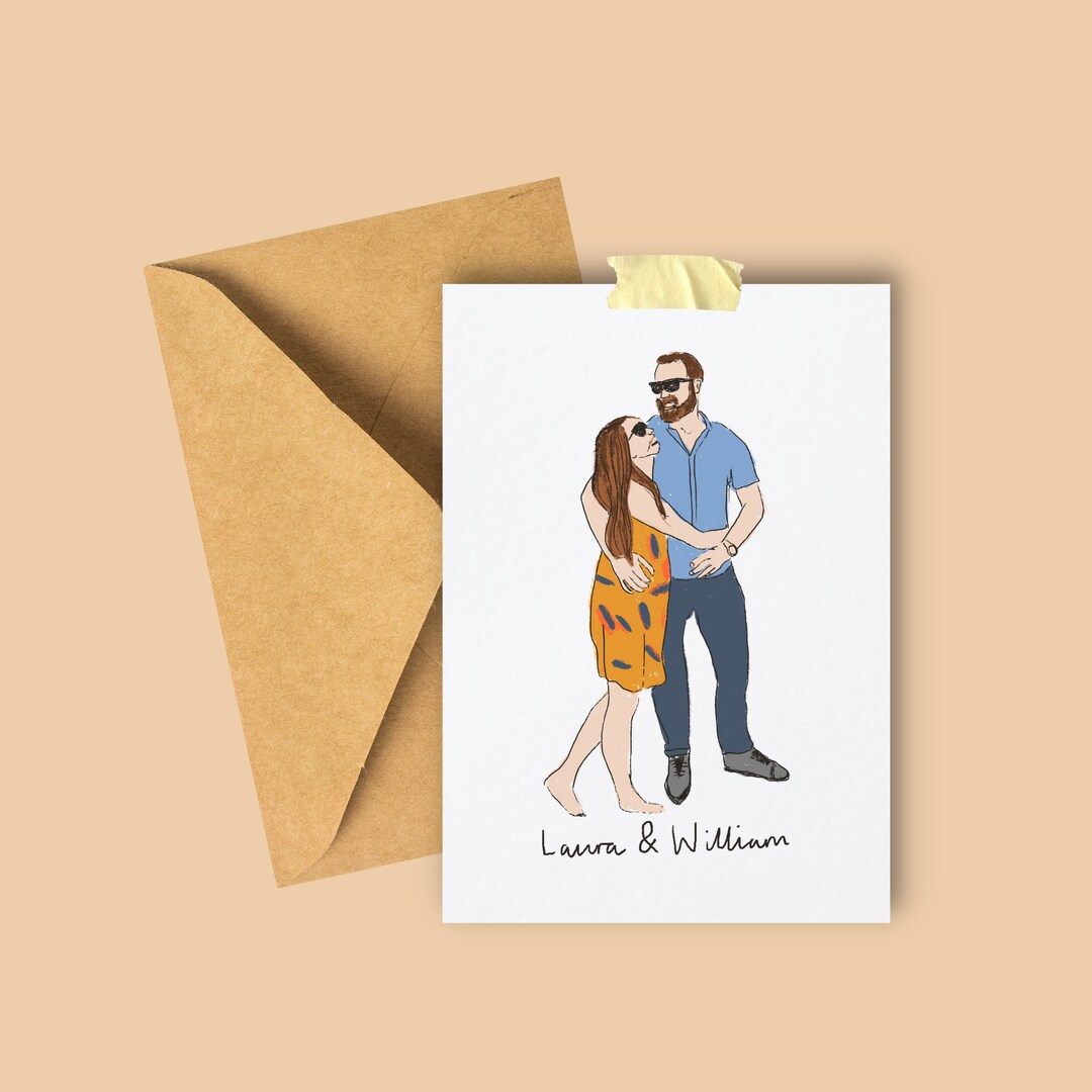 Custom Portrait Sketch Card / Colour / Personalise / Custom ...