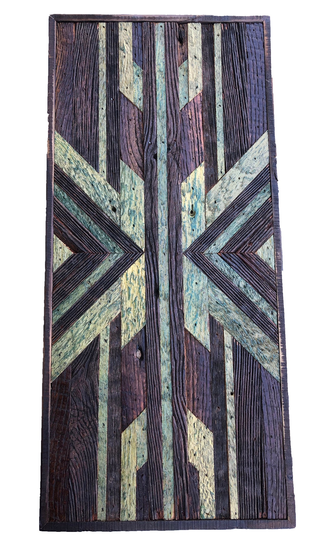 Reclaimed wood wall art. Native American style Wall art. | Etsy