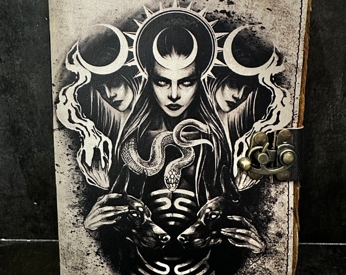 Hekate Leather Journal: Wicca Book of Shadows, Triple Moon Goddess - Etsy