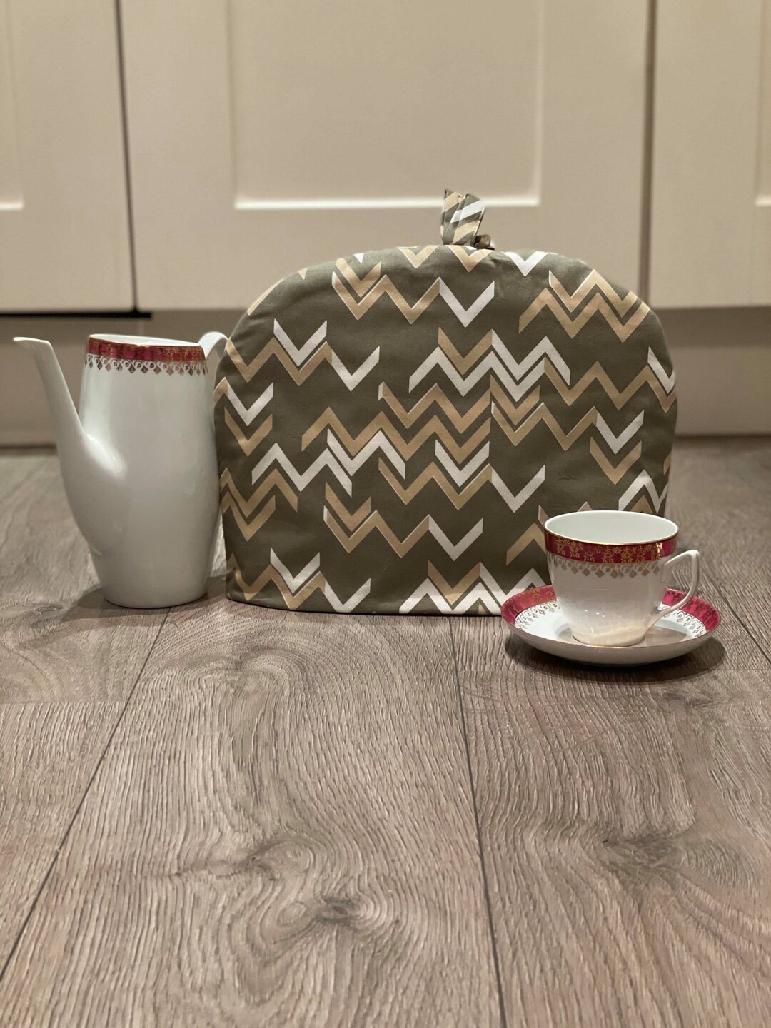 TEA COSY Teapot Cover for a Retro Cottage Kitchen Green CHEVRONS - Etsy