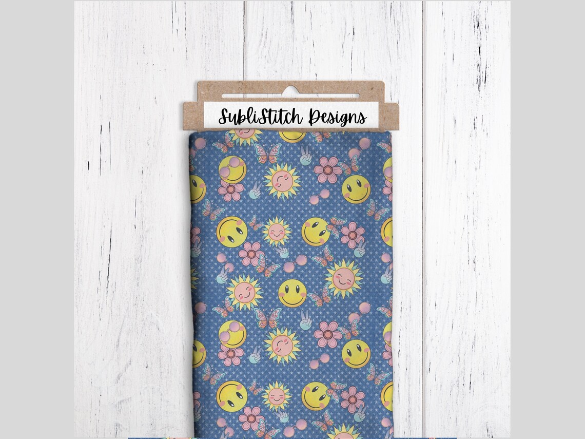 Happy Denim Seamless Pattern- Repeat Pattern for Custom Fabric Printing ...