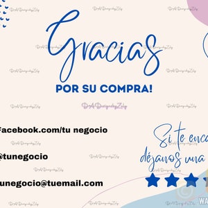 Gracias Cards-business Thank You-tarjetas De Agradecimiento-editable Pdf-thank You Card-tarjeta ...