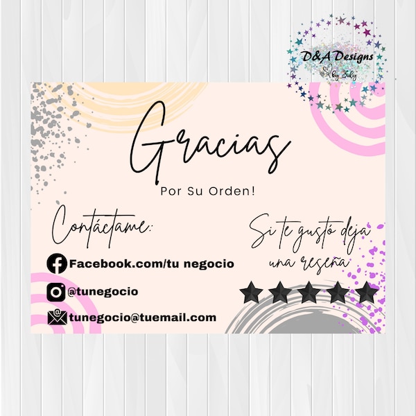 Gracias Por Tu Compra Tarjetas - Etsy