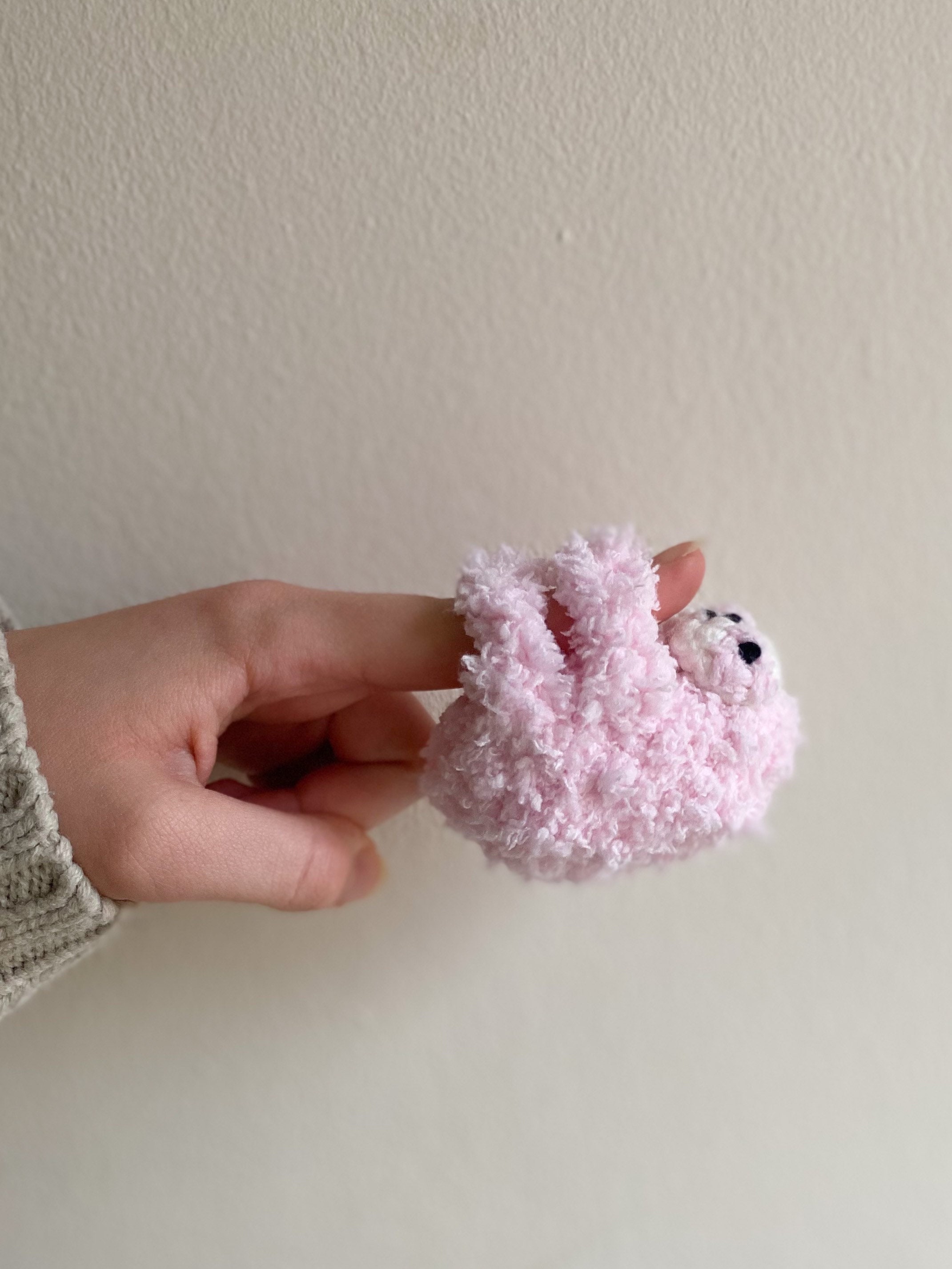 Finger hugger fluffy sloth. Hand crocheted fidget toy/sensory | Etsy