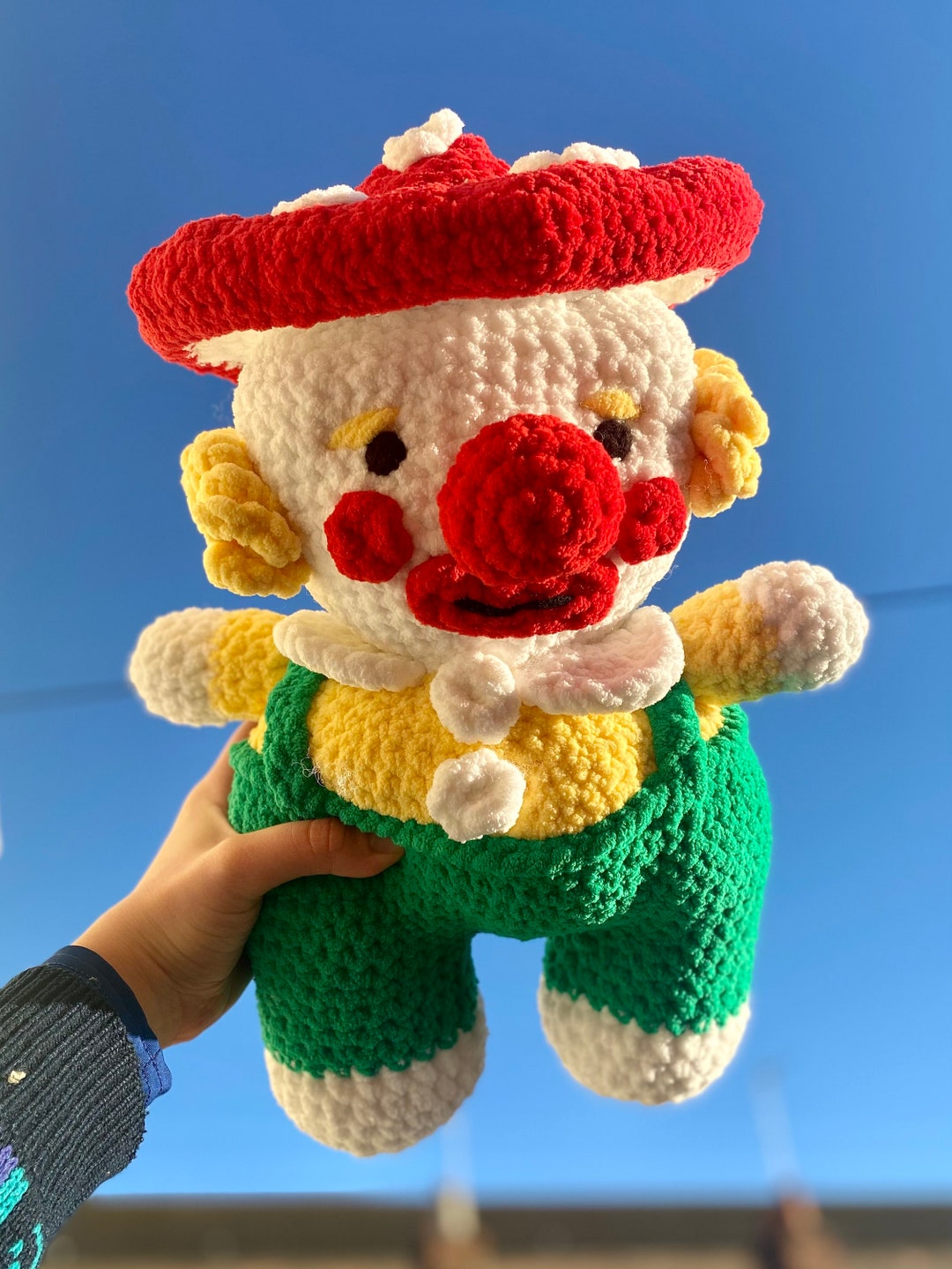 Giant Amigurumi Mushroom Clown. Cute Chubby Mushroom Clown Art - Etsy