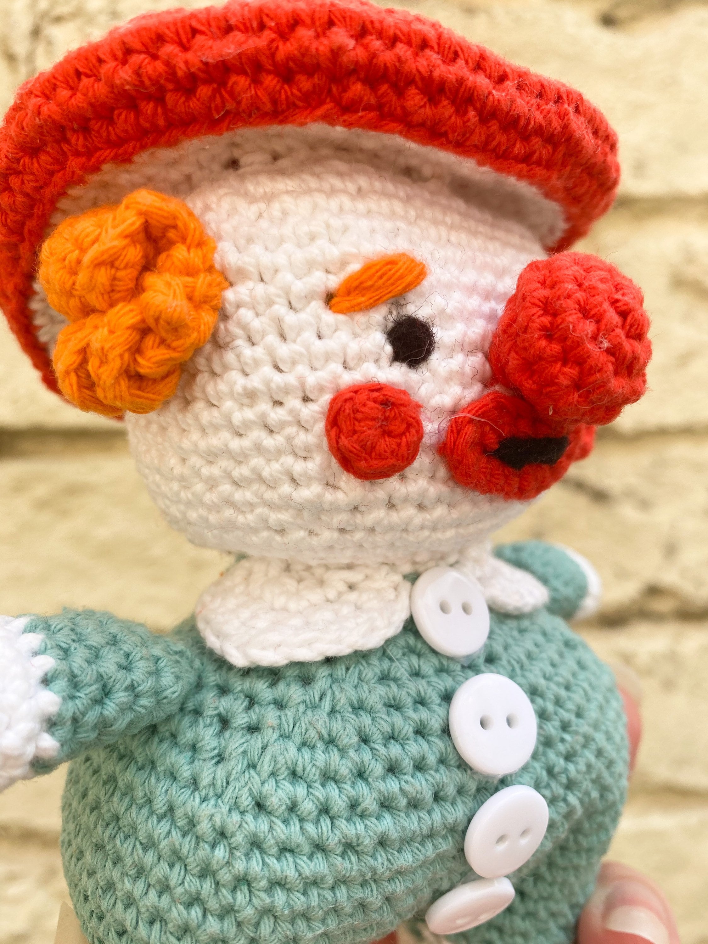 Mushroom Clown Crocheted Art Doll - Etsy