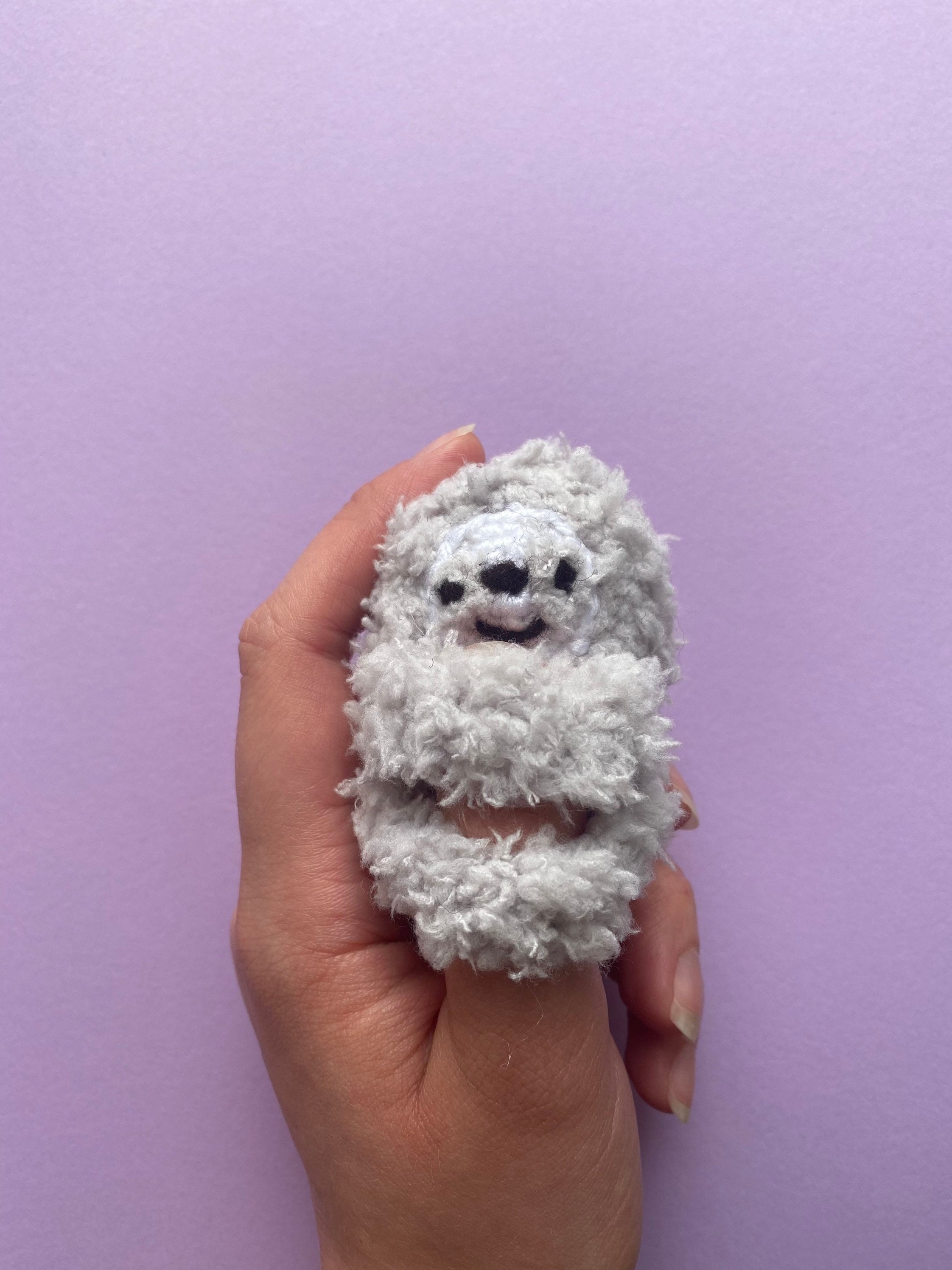 Finger Hugger Fluffy Sloth. Hand Crocheted Fidget Toy/sensory | Etsy