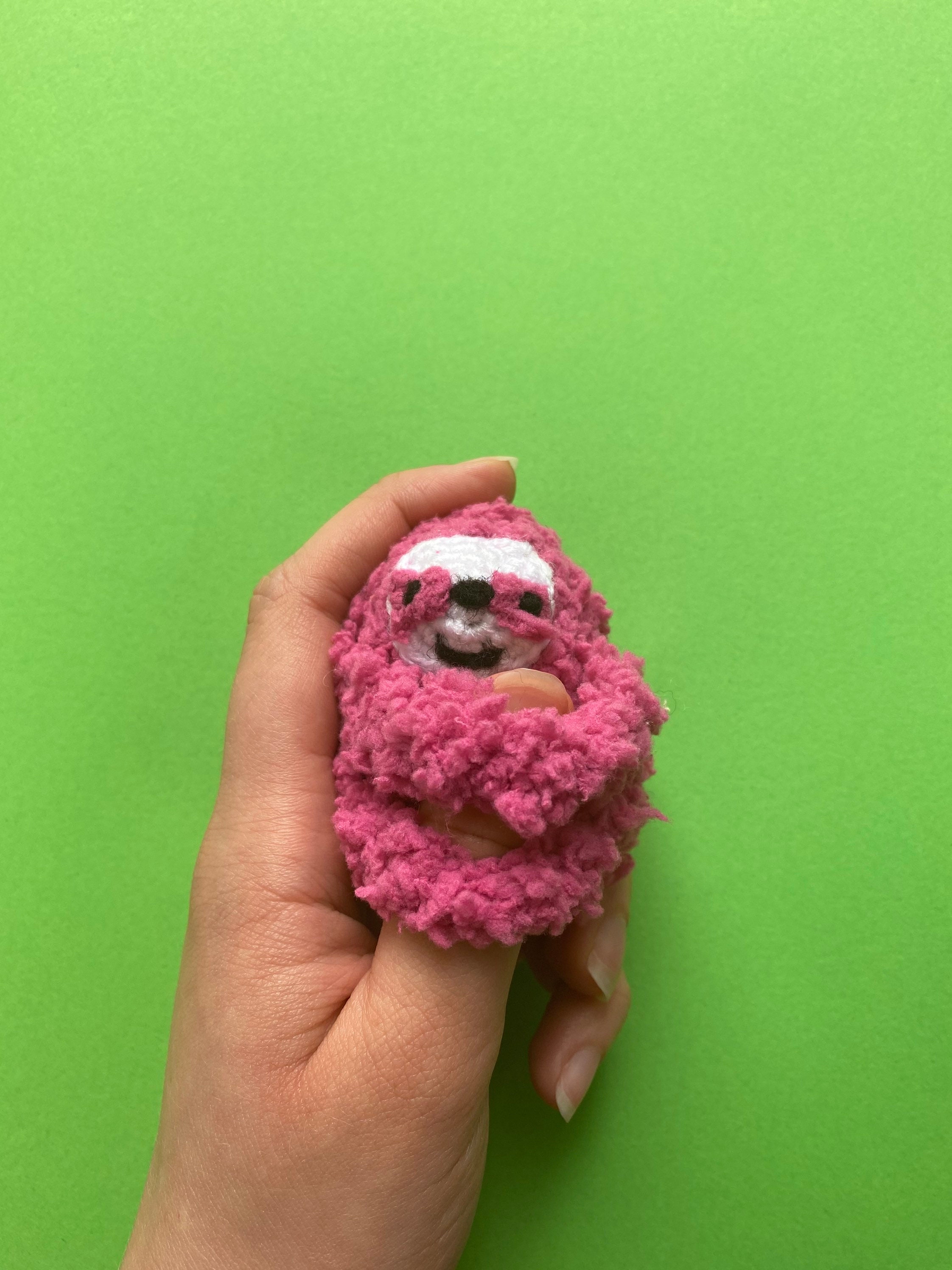 Finger Hugger Fluffy Sloth. Hand Crocheted Fidget Toy/sensory - Etsy UK