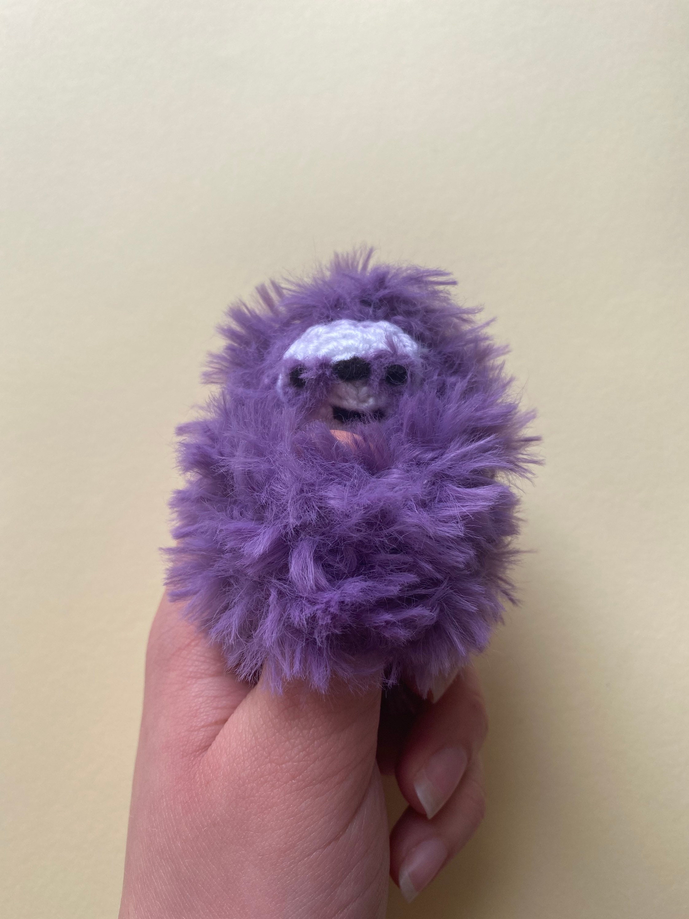 Finger Hugger Fluffy Sloth. Hand Crocheted Fidget Toy/sensory | Etsy