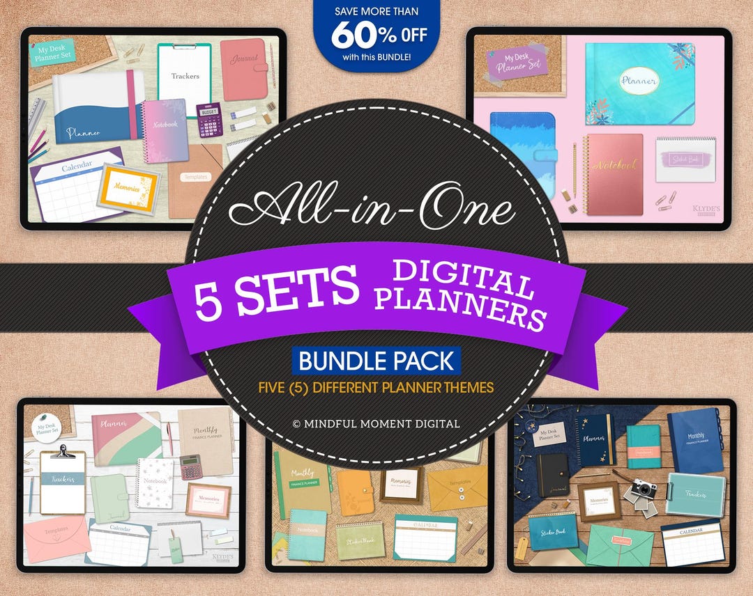 All in One Digital Planner 2026 2027 2028 & Undated, Goodnotes Planner ...