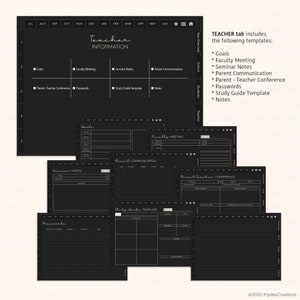 Undated Digital Teacher Planner Noteshelf Dark Mode Teacher Digital ...