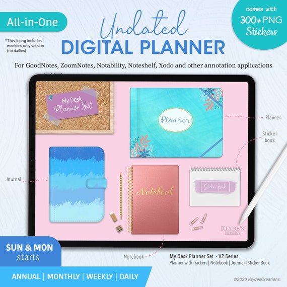 Undated Digital Planner Goodnotes Ipad Digital Planner - Etsy