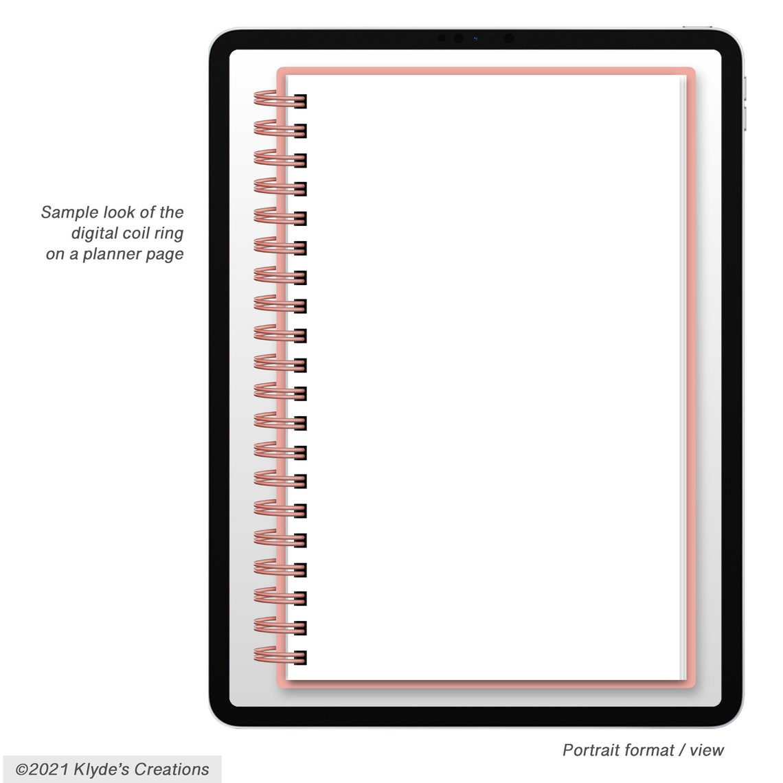 Metallic Realistic Digital Planner Coils Gold Silver Rose - Etsy