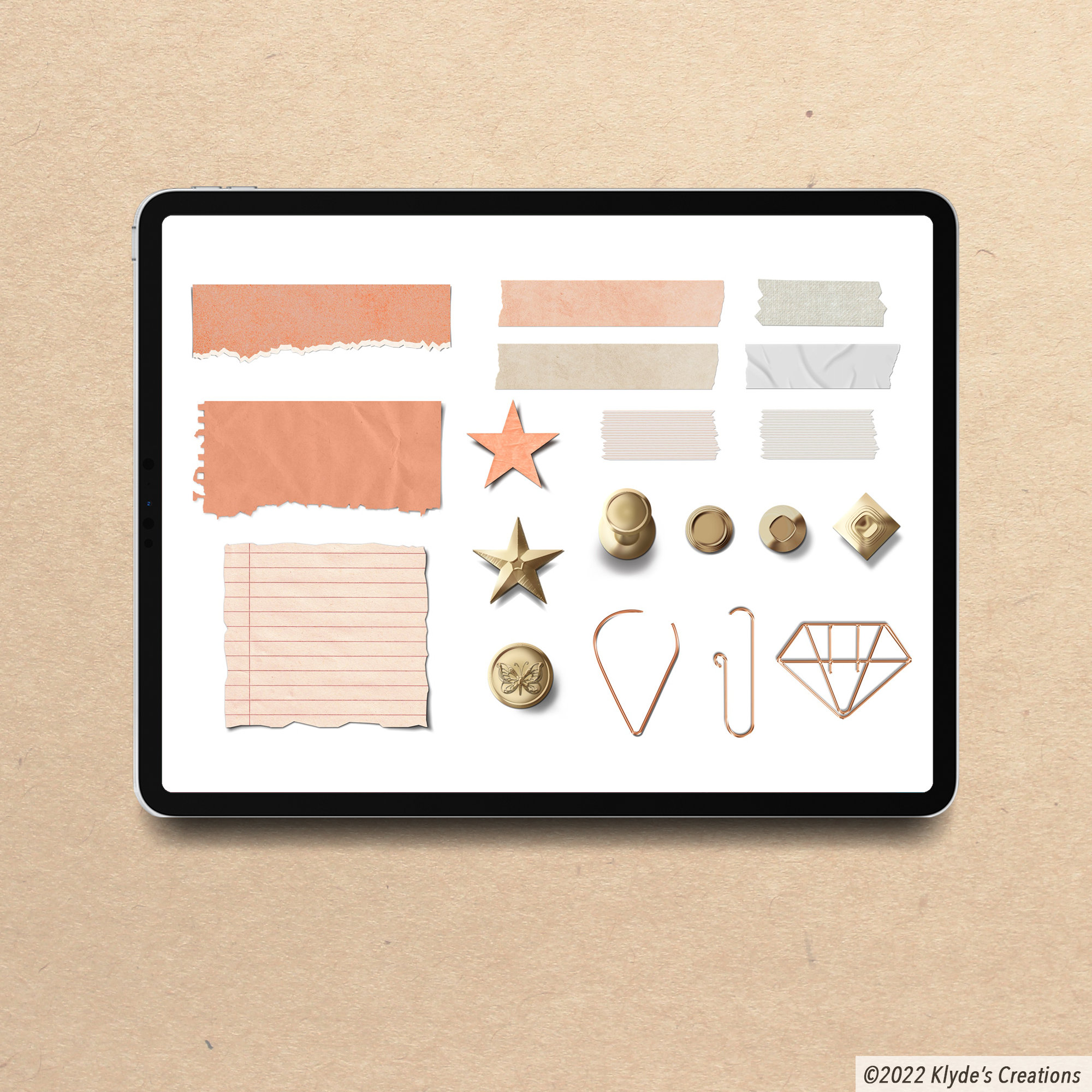 Fall Mood Board Digital Stickers Autumn Realistic Mood Board - Etsy